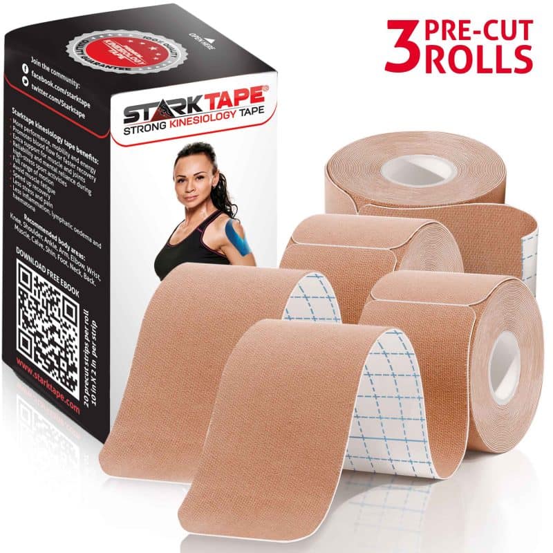Muscle Tape - Starktape Kinesiology Tape - Pack of 3 Precut Rolls